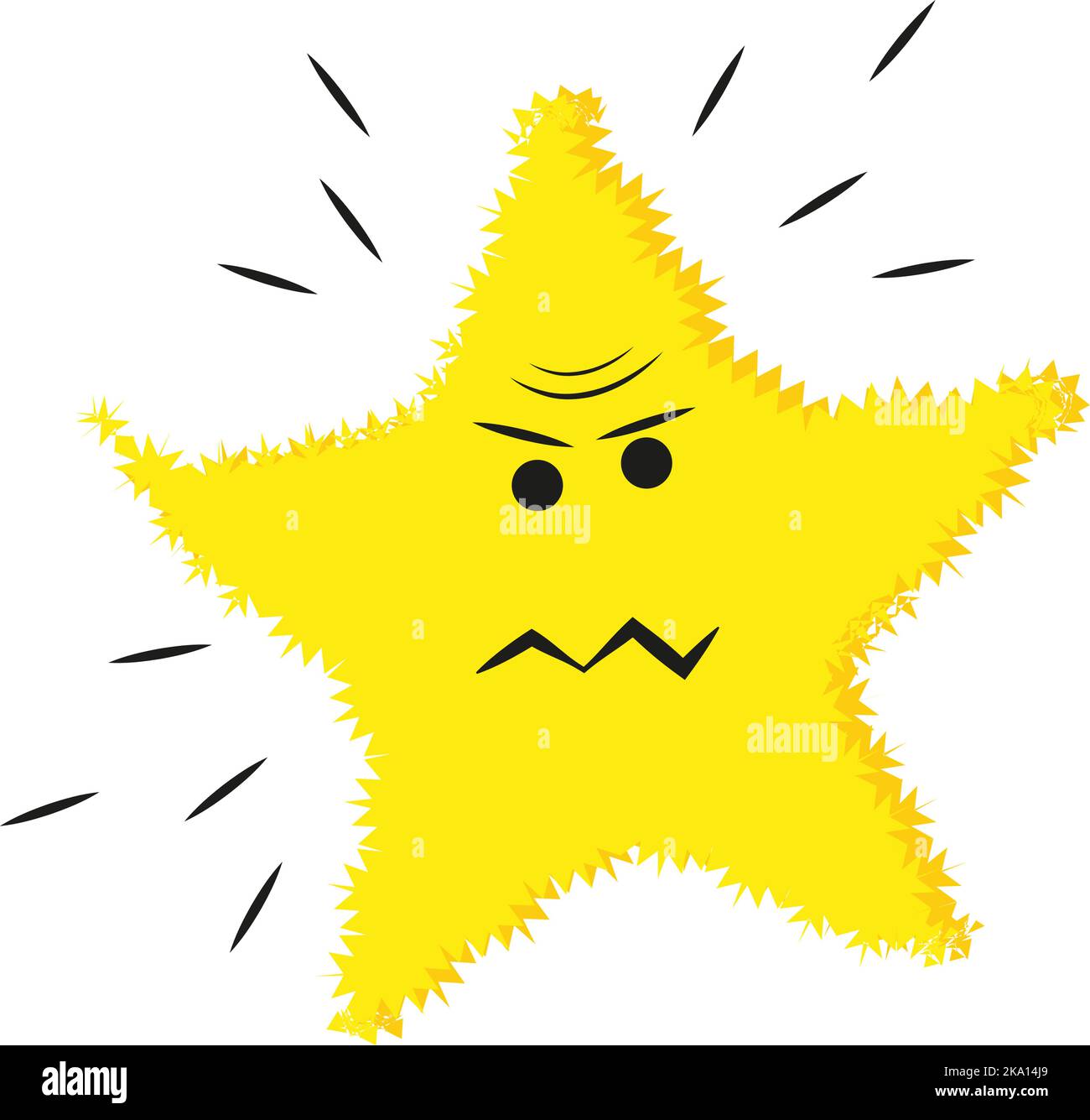 Star angry, illustration or icon, vector on white background Stock ...