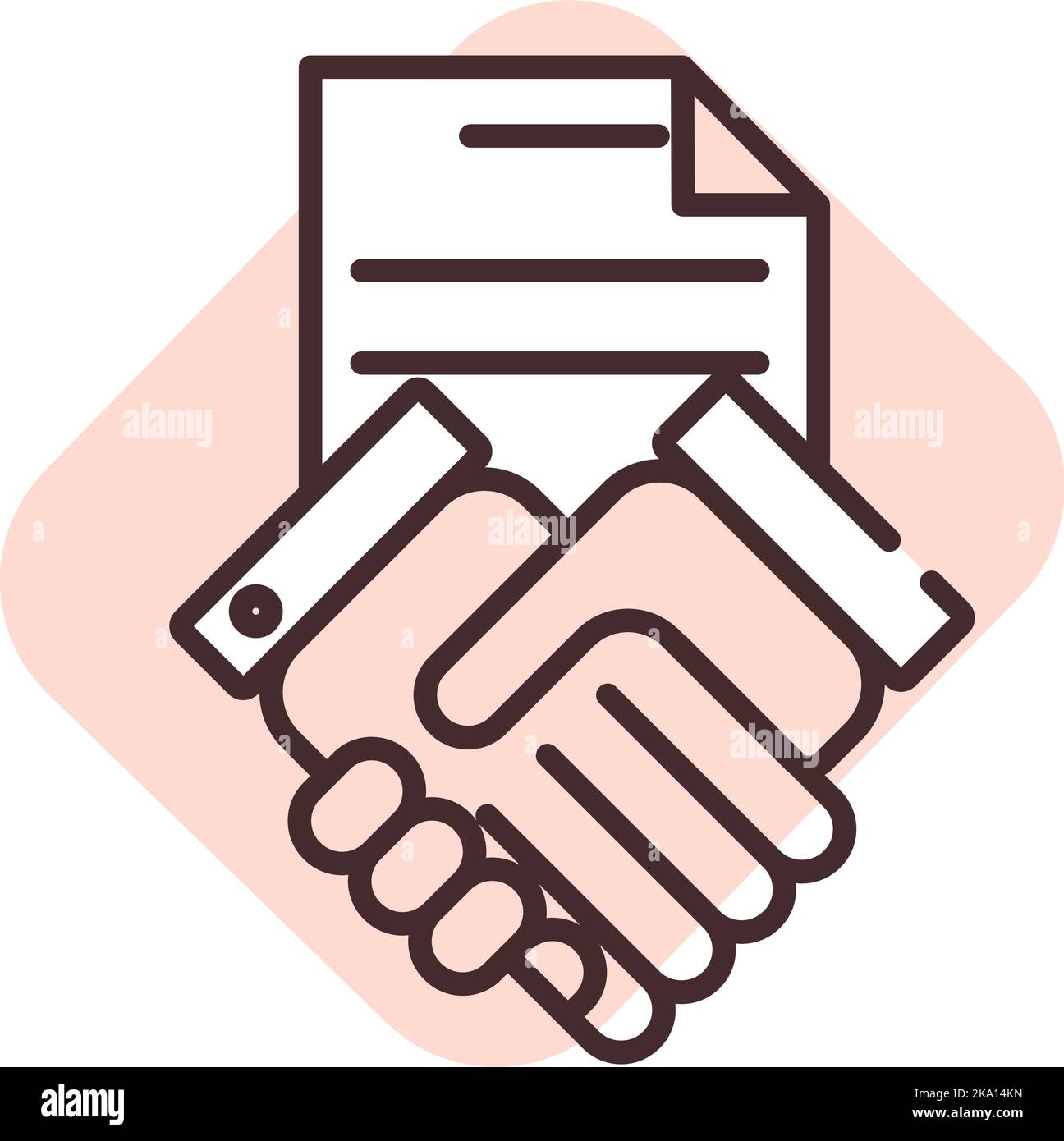 Team work contract, illustration or icon, vector on white background ...