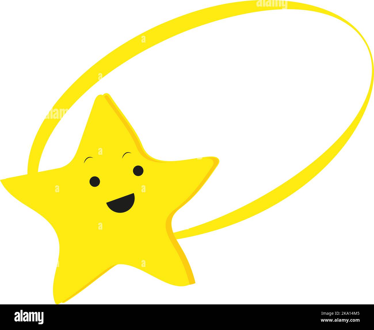 Star smiling, illustration or icon, vector on white background Stock ...