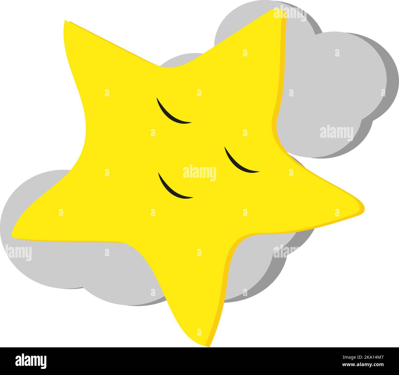 Star sleeping, illustration or icon, vector on white background Stock ...