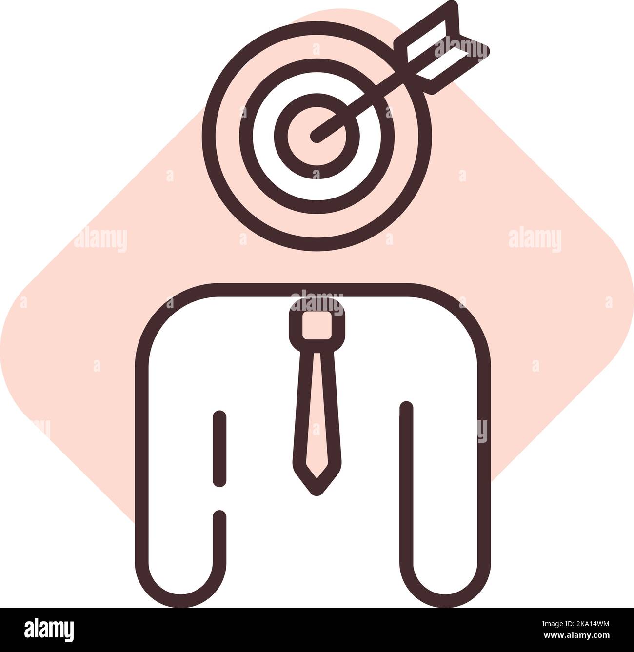 Team work target, illustration or icon, vector on white background ...