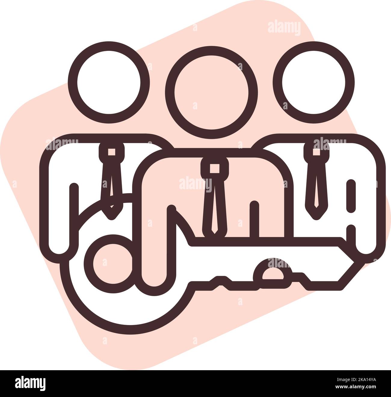 Team work key, illustration or icon, vector on white background Stock ...