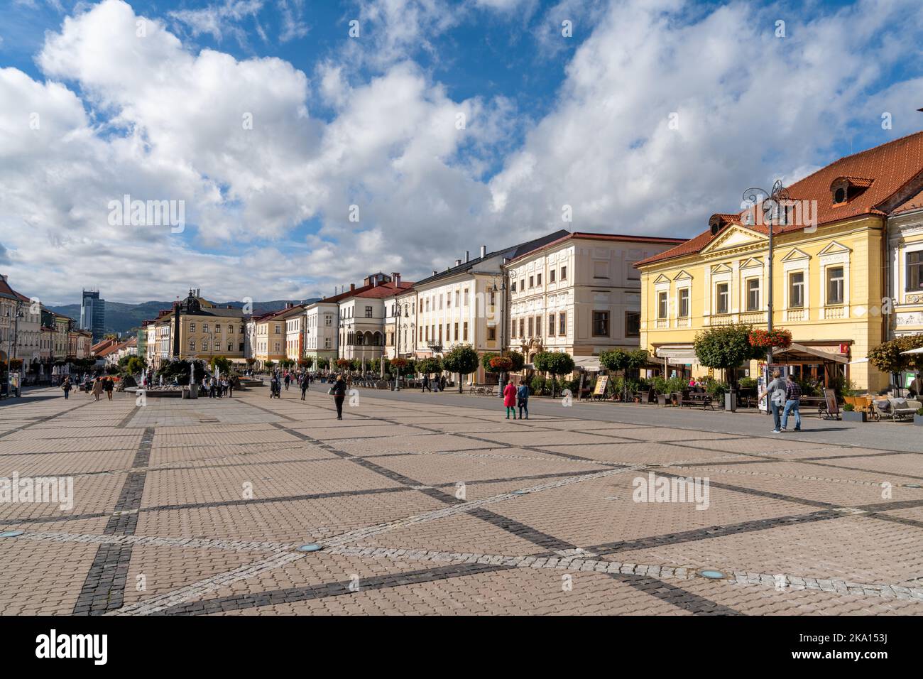 Banska Bystrica, Slovakia - 28 September, 2022: view of the main city square in the historic ...