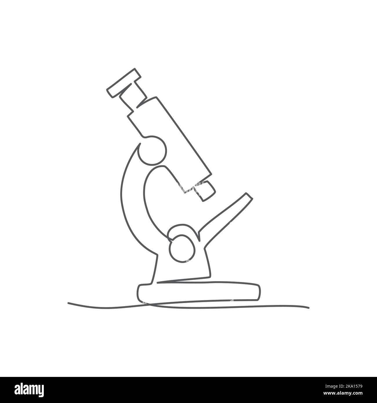 Microscope One line drawing on white background Stock Vector Image ...