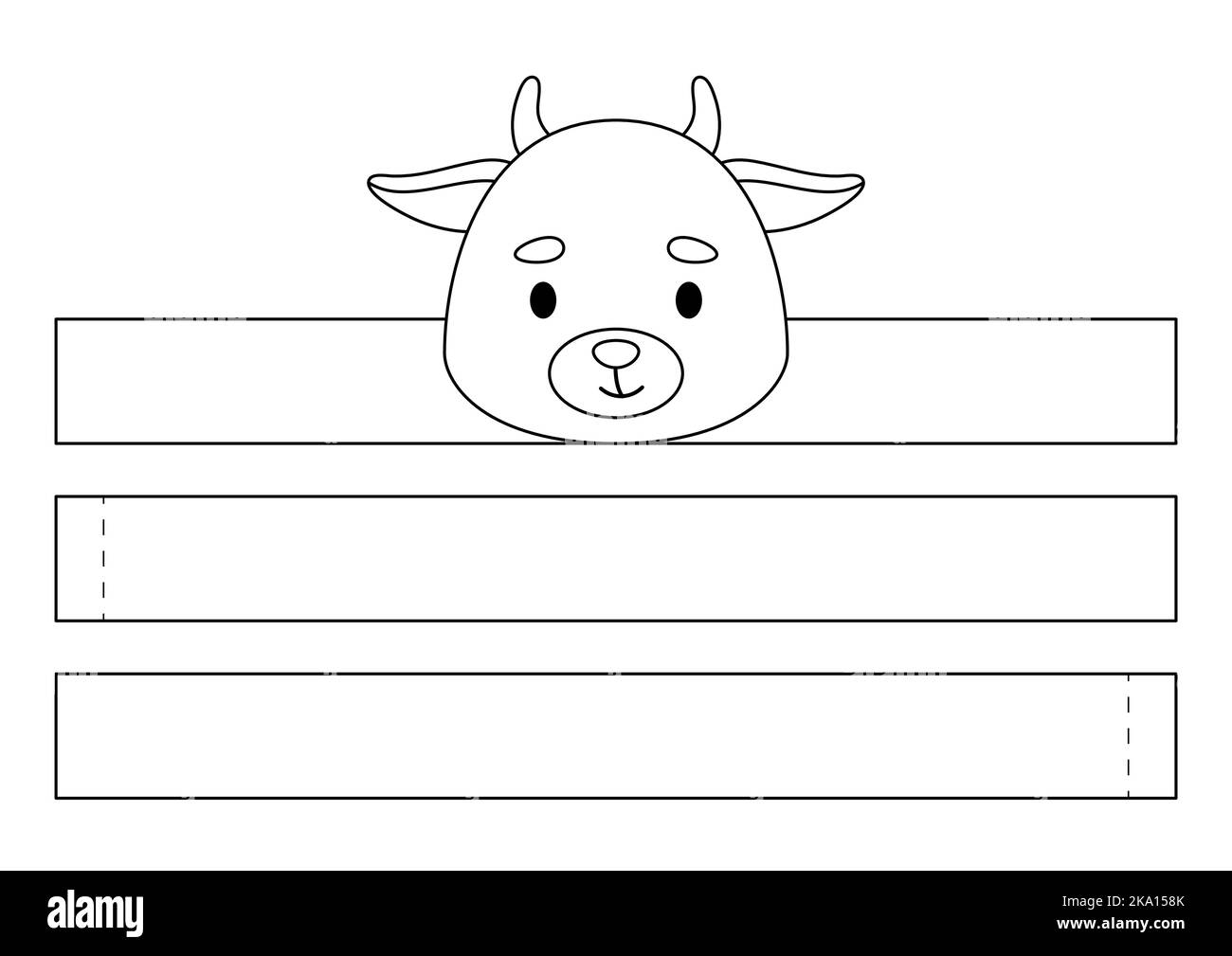Printable goat paper crown. Diy cut party ribbon template for birthday ...