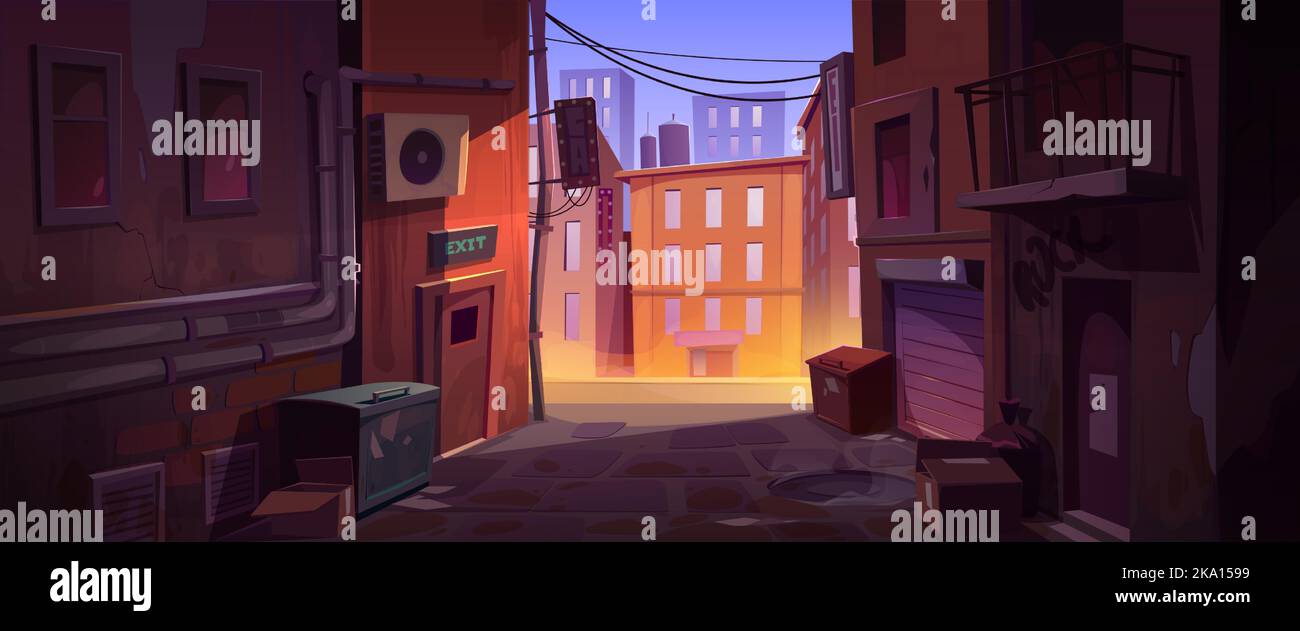 Empty alley between buildings Stock Vector Images - Alamy