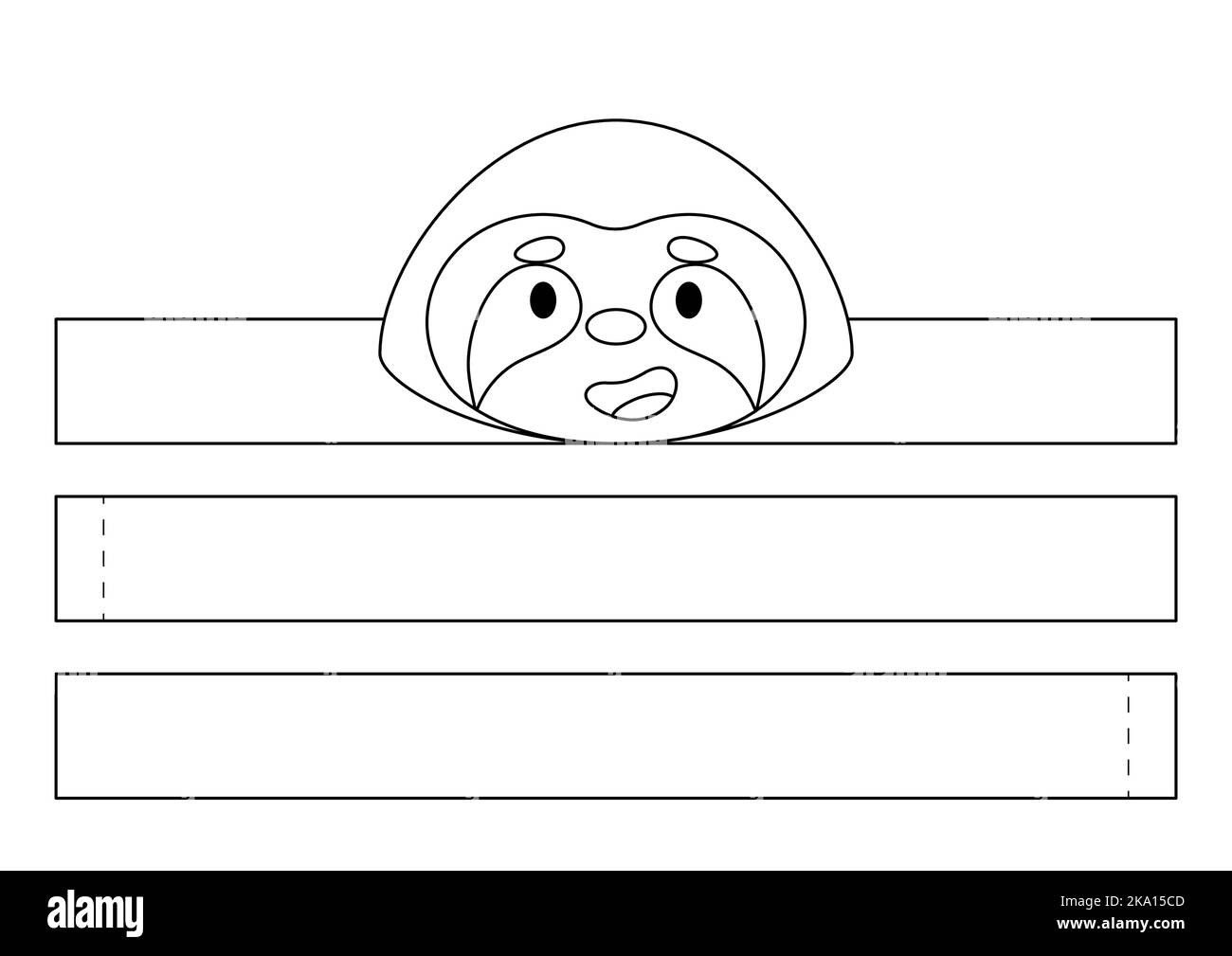 Printable sloth paper crown. Diy cut party ribbon template for birthday ...