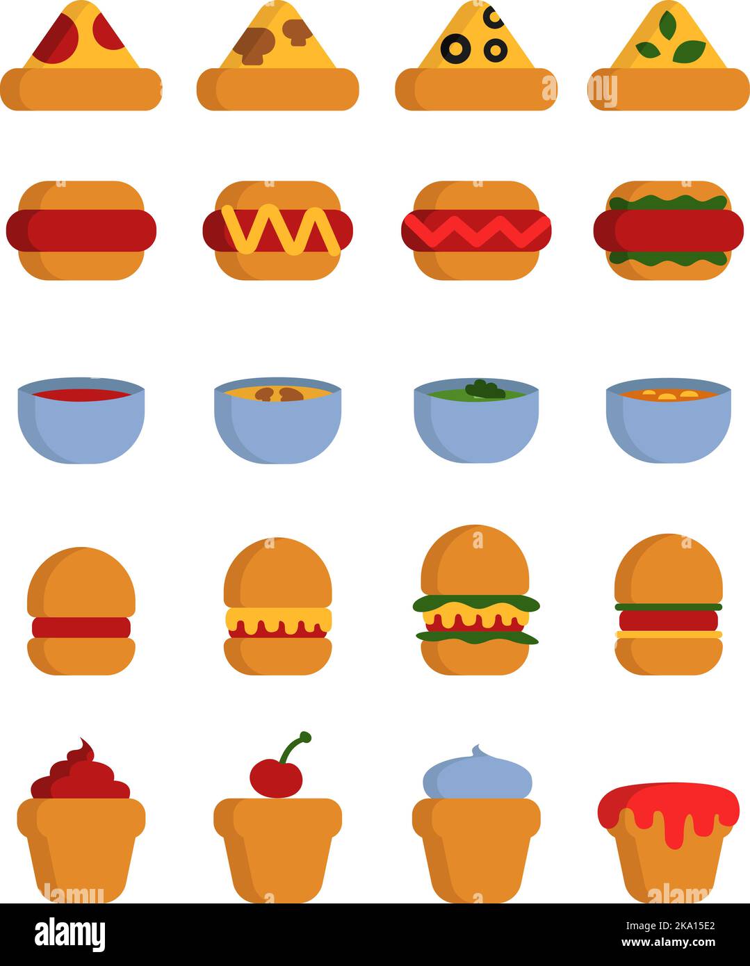 Food icon set cuisine Cut Out Stock Images & Pictures - Alamy