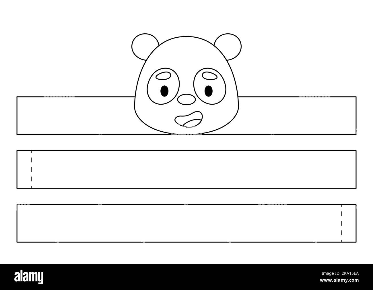 Printable panda paper crown. Diy cut party ribbon template for birthday ...