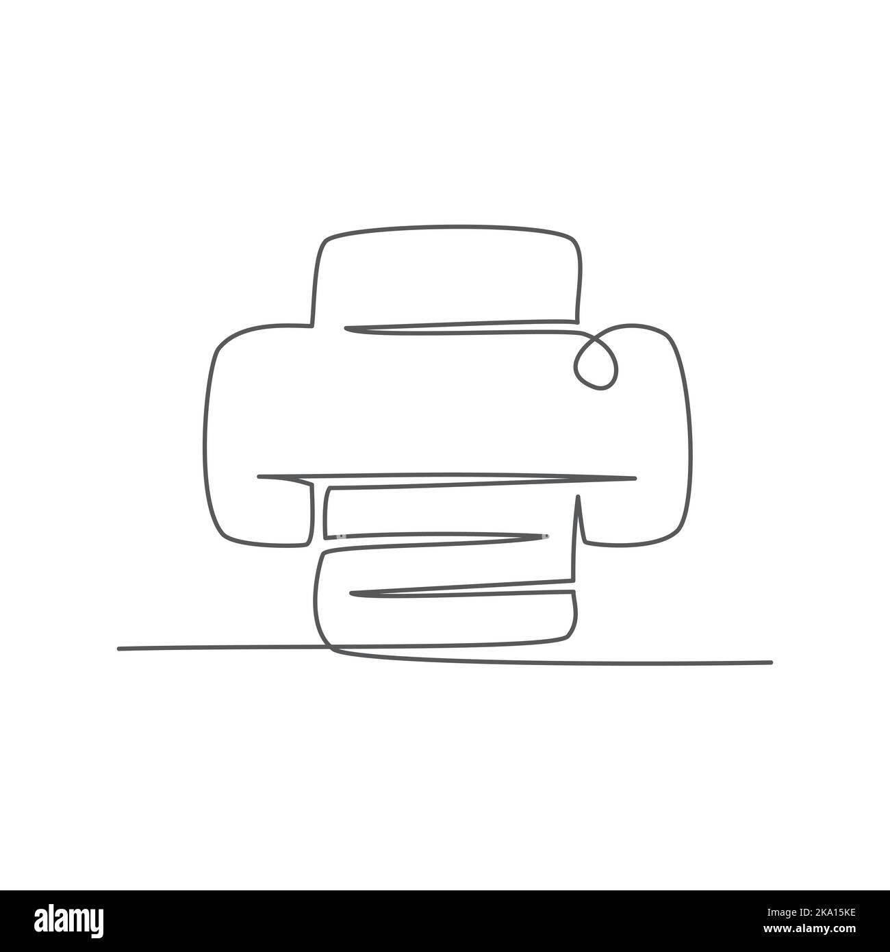 Printer One line drawing on white background Stock Vector Image & Art ...