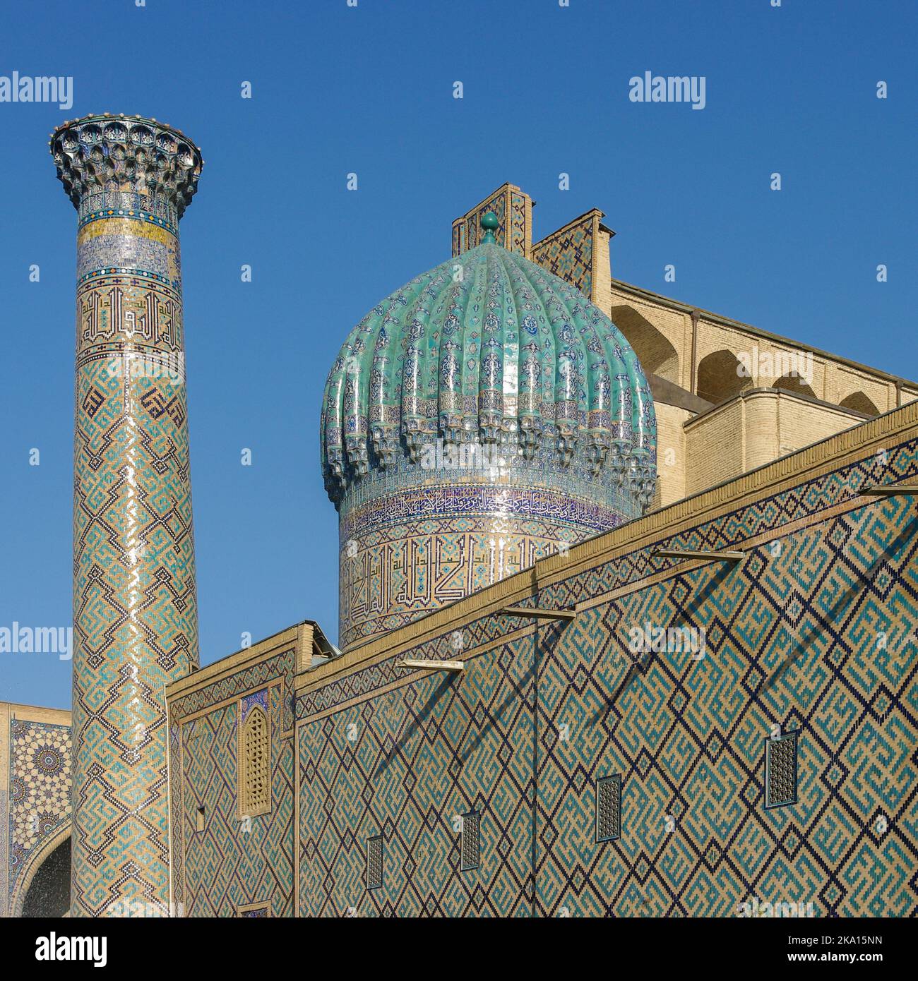 Samarkand registan dome minaret hi-res stock photography and images - Alamy
