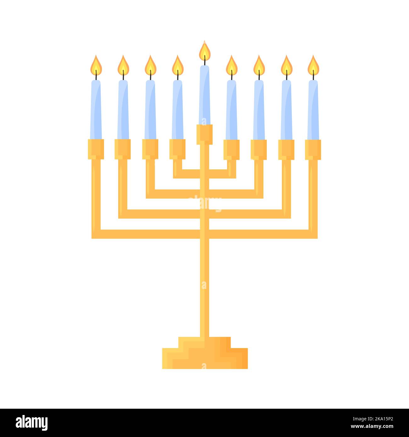 Hanukkah menorah isolated. Traditional Judaic Hanukah symbol. Jewish ...