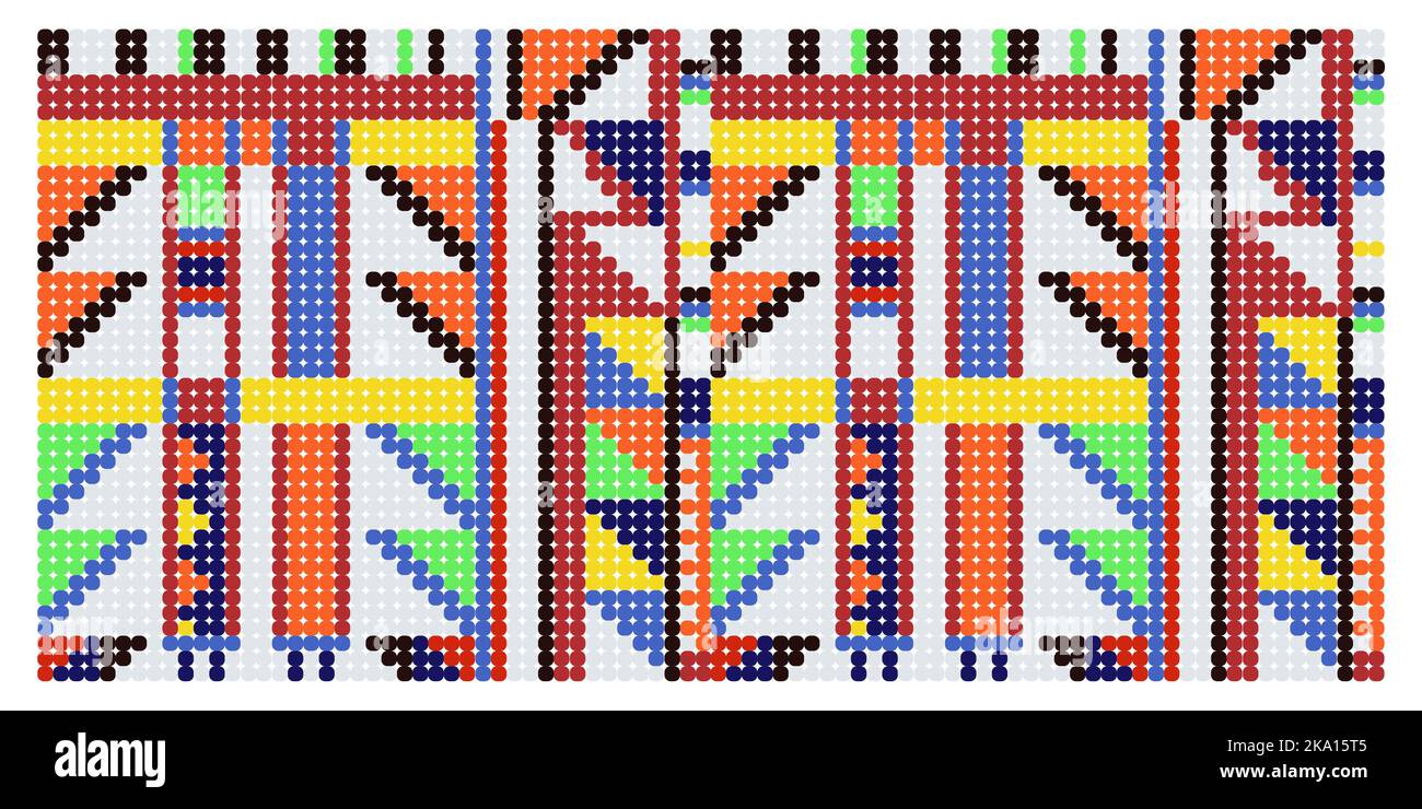 Bead african ornament. Maasai ethnic background. Tribal vector seamless ...