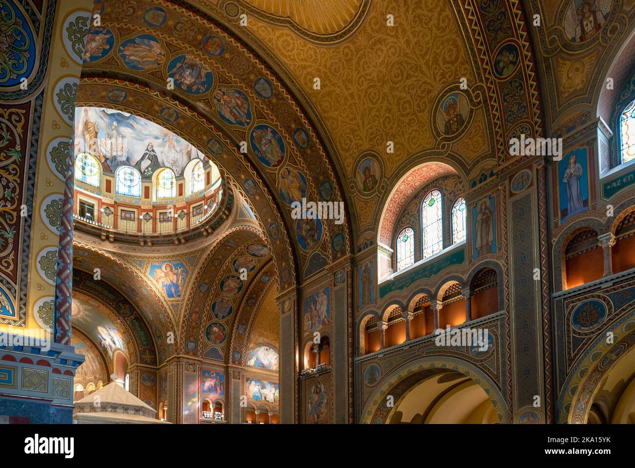 Szeged, Hungary - 14 October, 2022: architectural detail of the cupola ...
