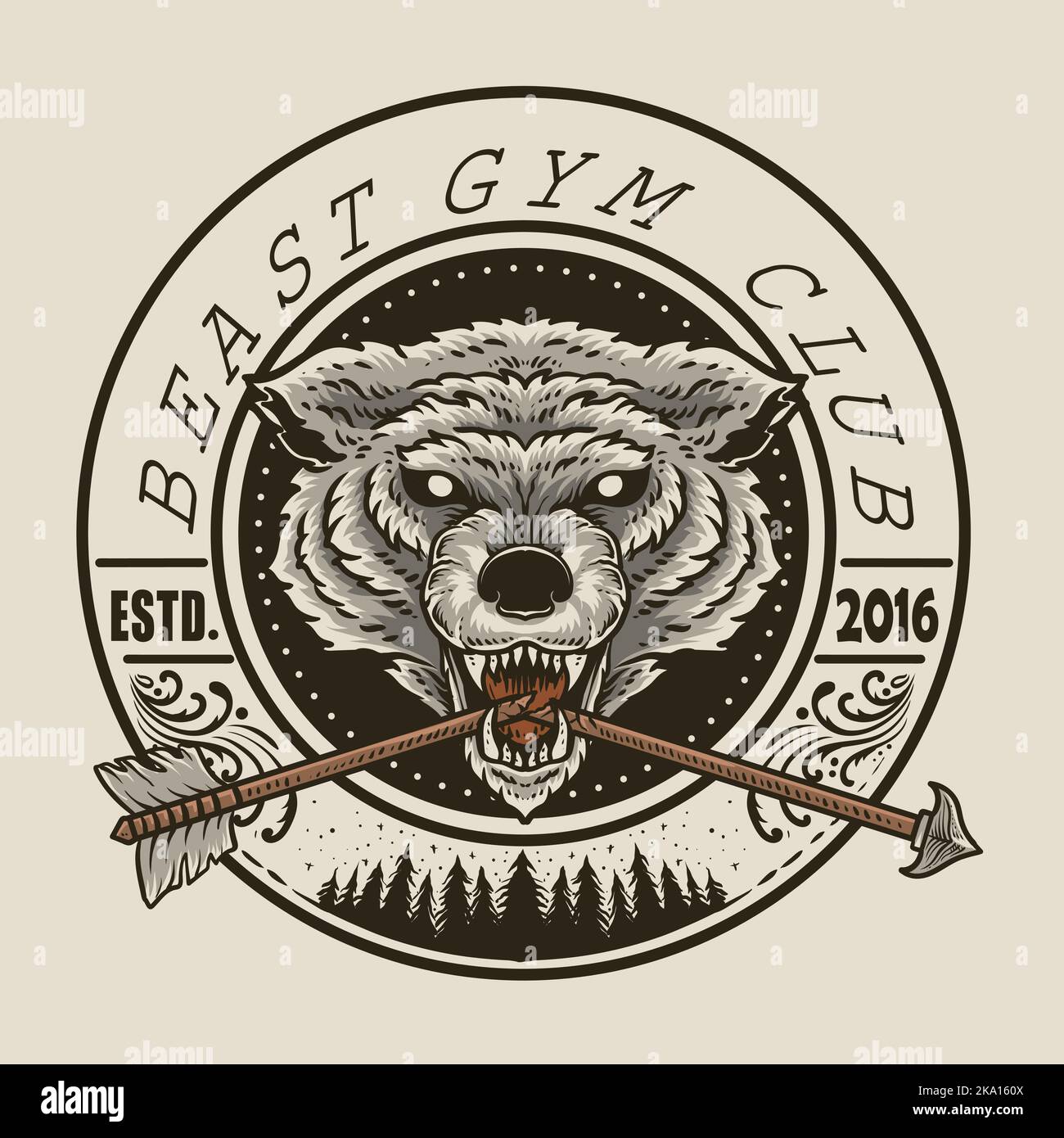 Fitness logo with wildlife concept Stock Vector Image & Art - Alamy