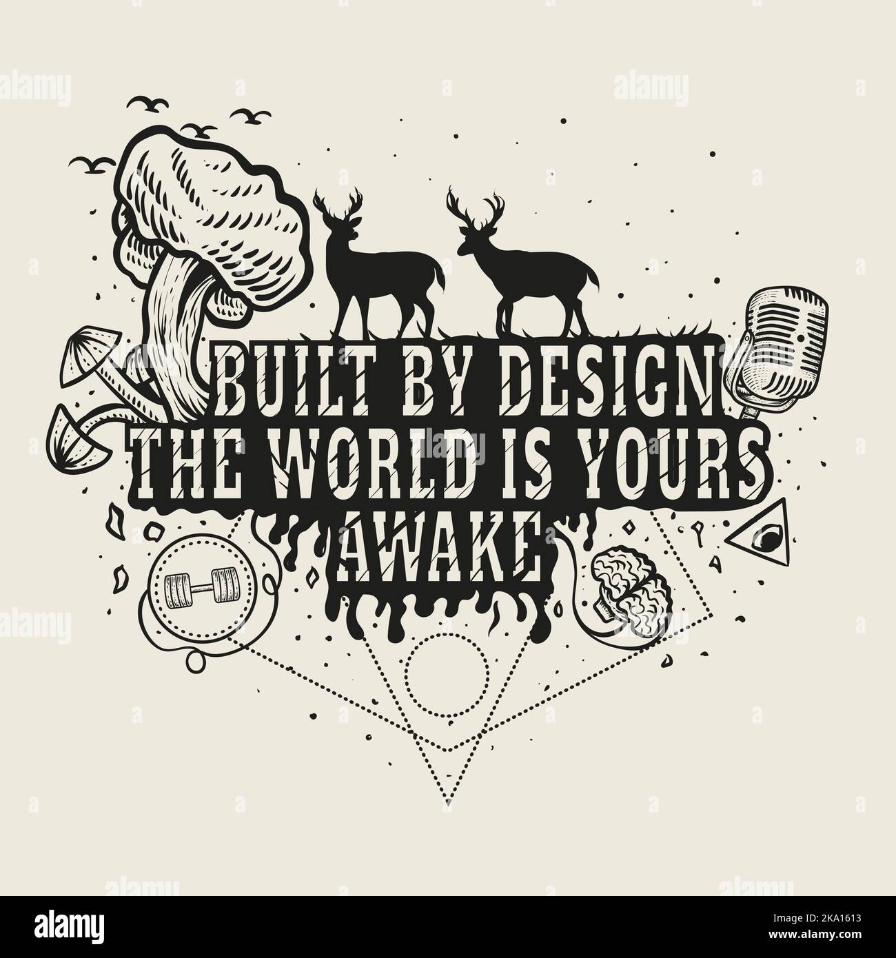 nature motivational typography quote on white background Stock Vector ...