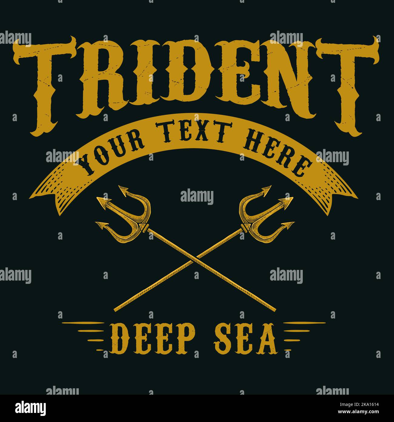 antique trident logo on black background Stock Vector Image & Art - Alamy