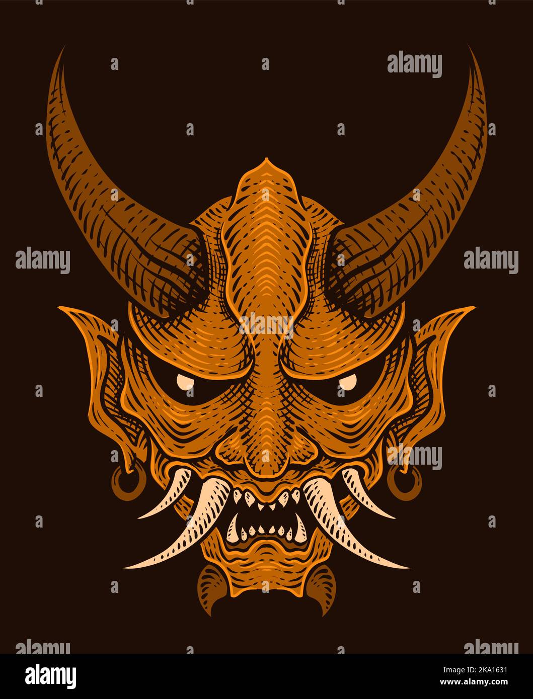oni mask isolated on black background Stock Vector Image & Art - Alamy