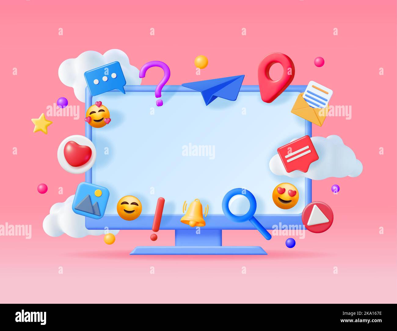3D Social Media Concept Isolated Stock Vector Image & Art - Alamy