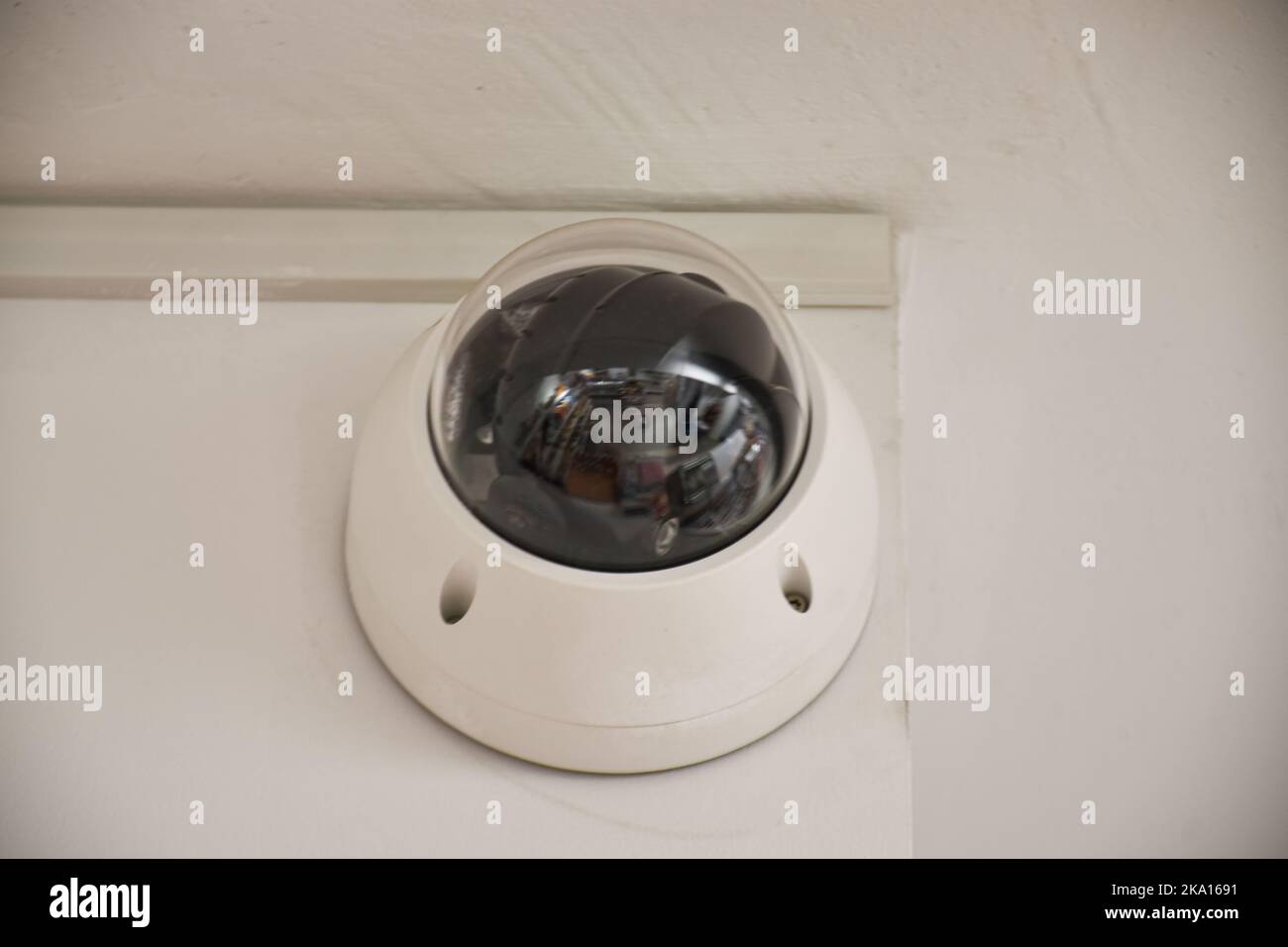 Security Camera System, CCTV Camera installed indoors on the wall ...