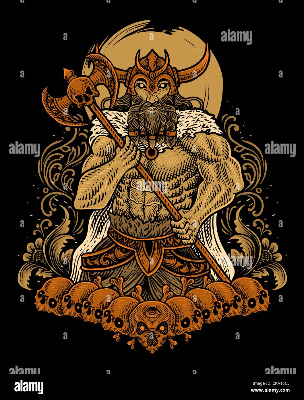 Celtic warrior engraving Stock Vector Images - Alamy