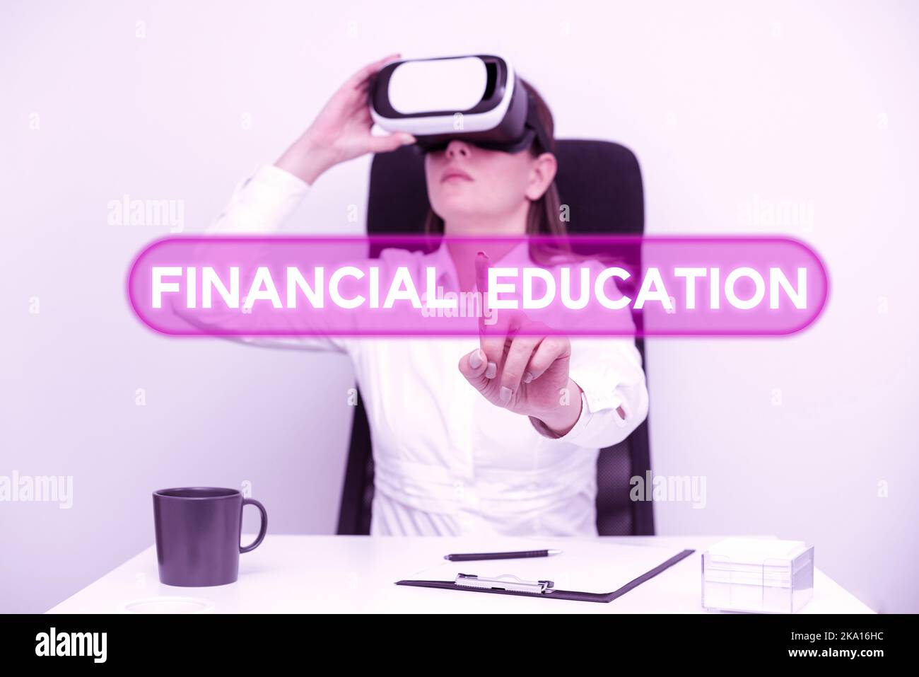 Text caption presenting Financial Education. Business overview Process ...