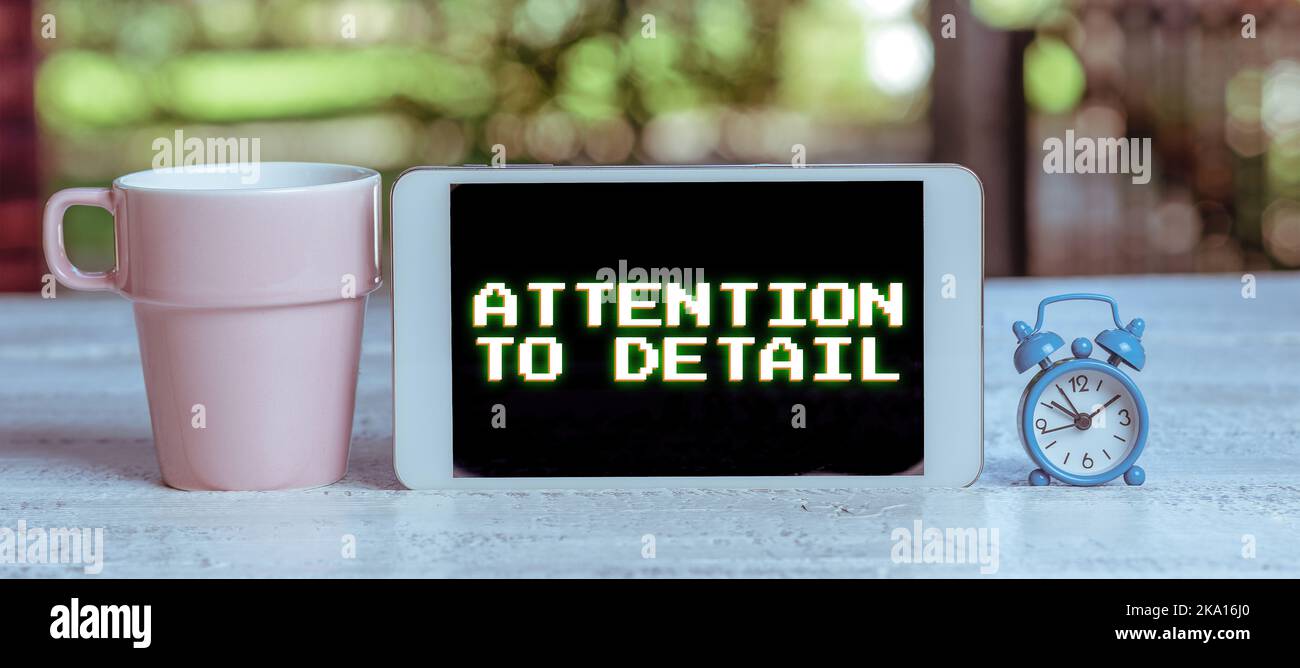 Text showing inspiration Attention To Detail. Word Written on for ...