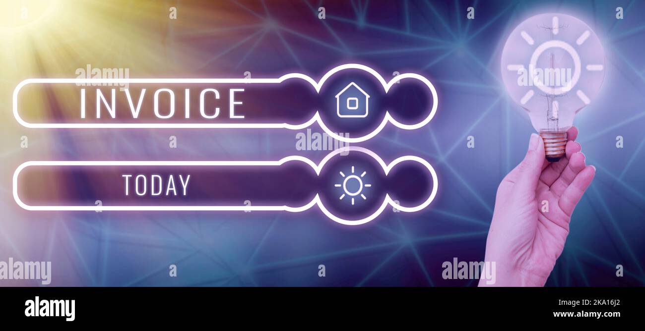 Hand writing sign Invoice. Business showcase commercial document that ...