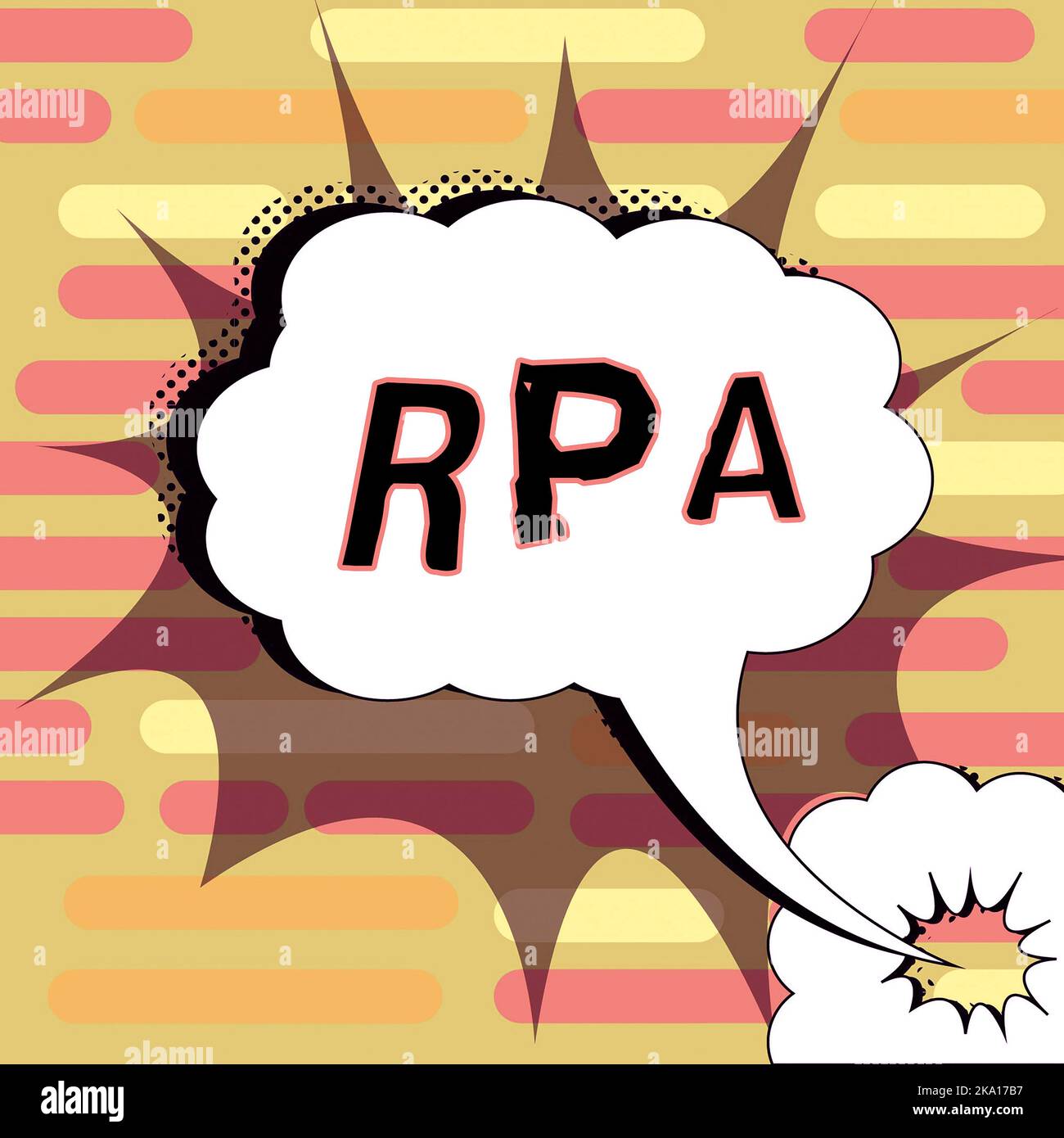 Text caption presenting Rpa. Concept meaning robotic process automation ...