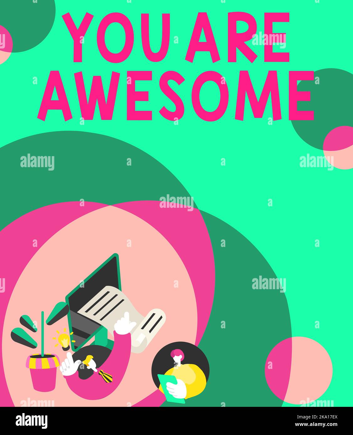 Hand writing sign You Are Awesome. Word for Motivation, appreciation ...