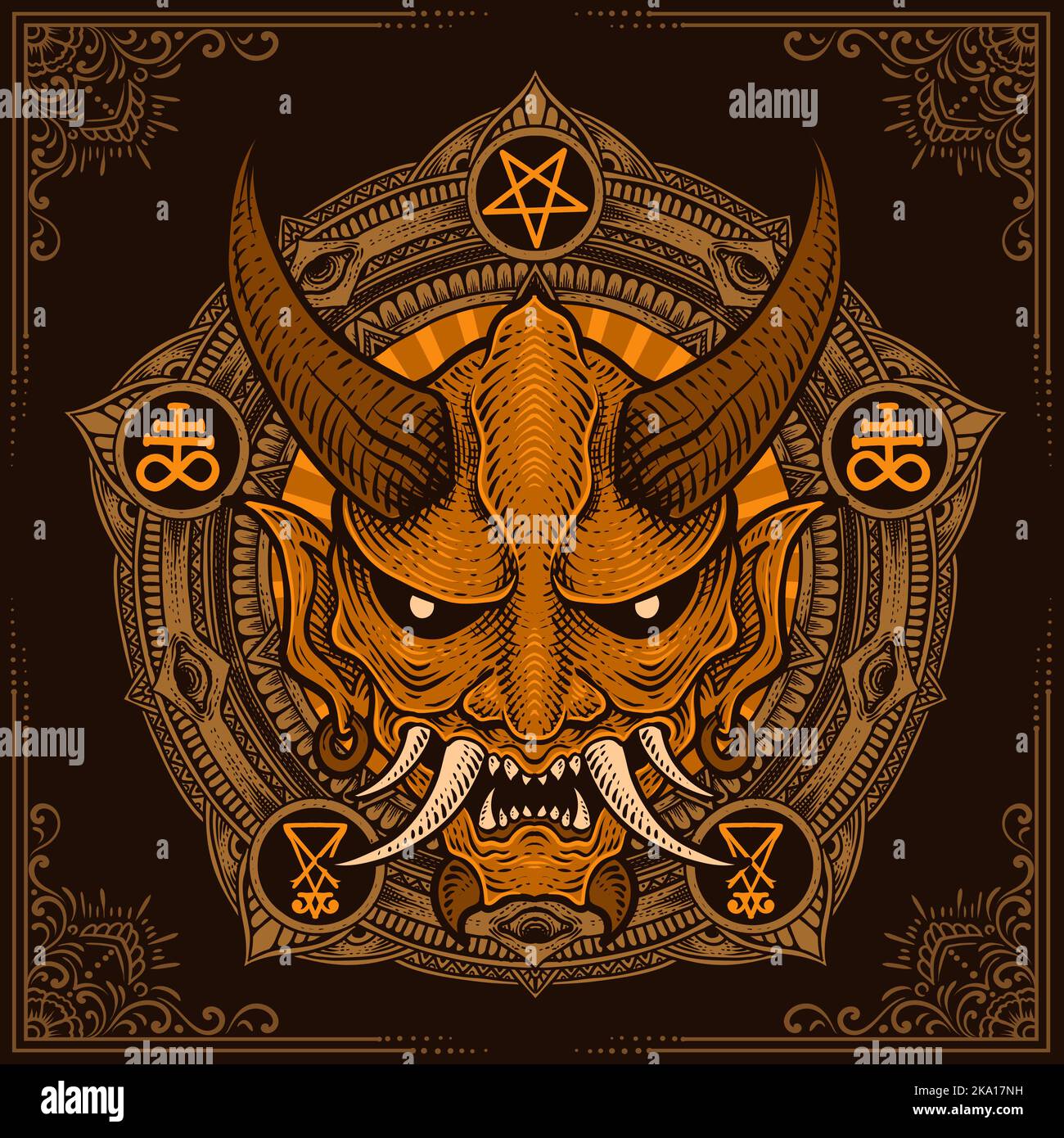 Animal mask ornament Stock Vector Images - Alamy