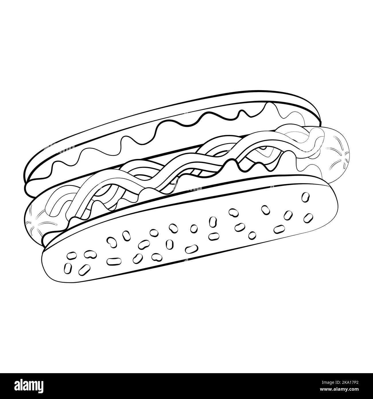 Hot dog sketch on Black and White Stock Photos & Images - Alamy