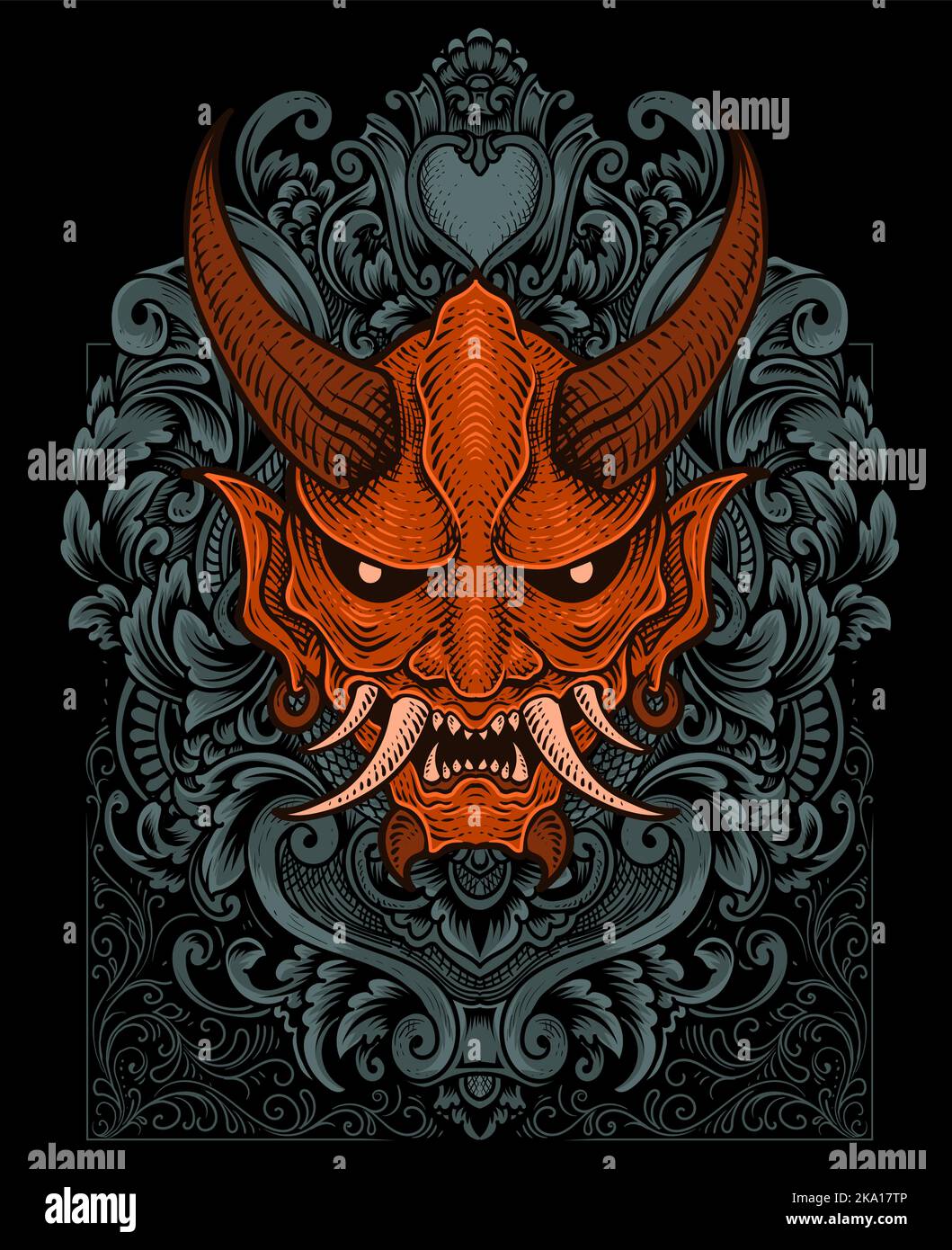 Tribal mask engraving Stock Vector Images - Alamy