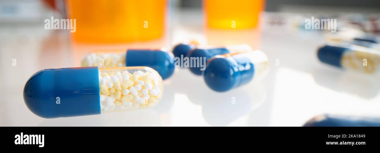 Medical pills capsules granules hi-res stock photography and images - Alamy