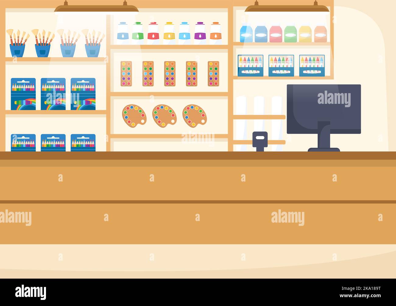 Art Shop with Painting Supplies Store Accessories and Tools for Drawing ...