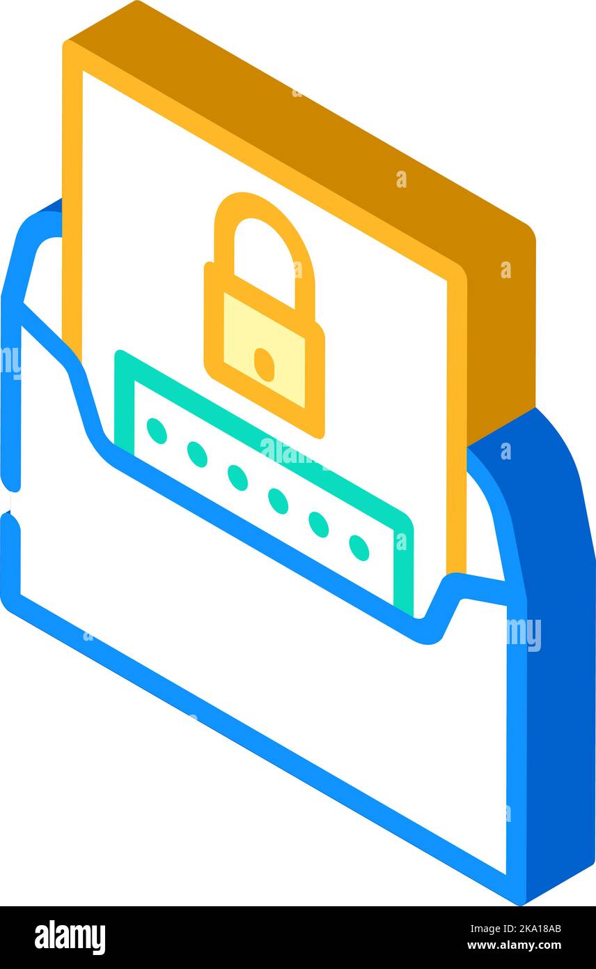 forgot password isometric icon vector illustration Stock Vector Image ...
