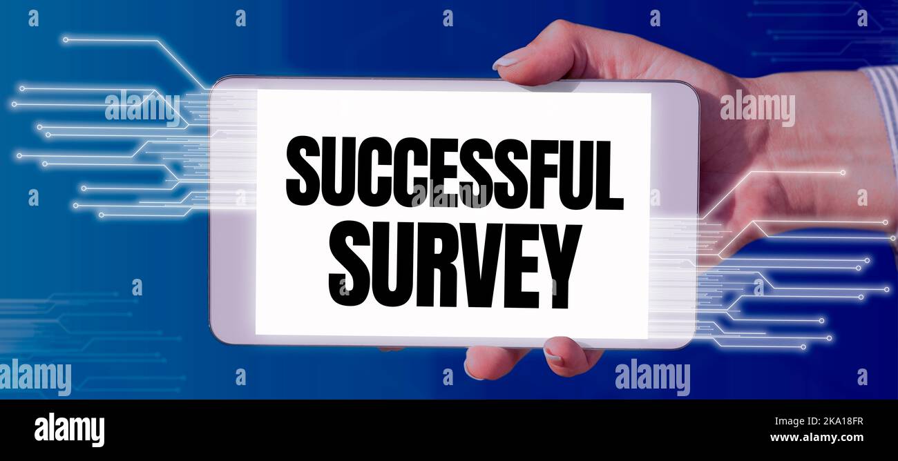 Conceptual caption Successful Survey. Business overview a chronicle ...