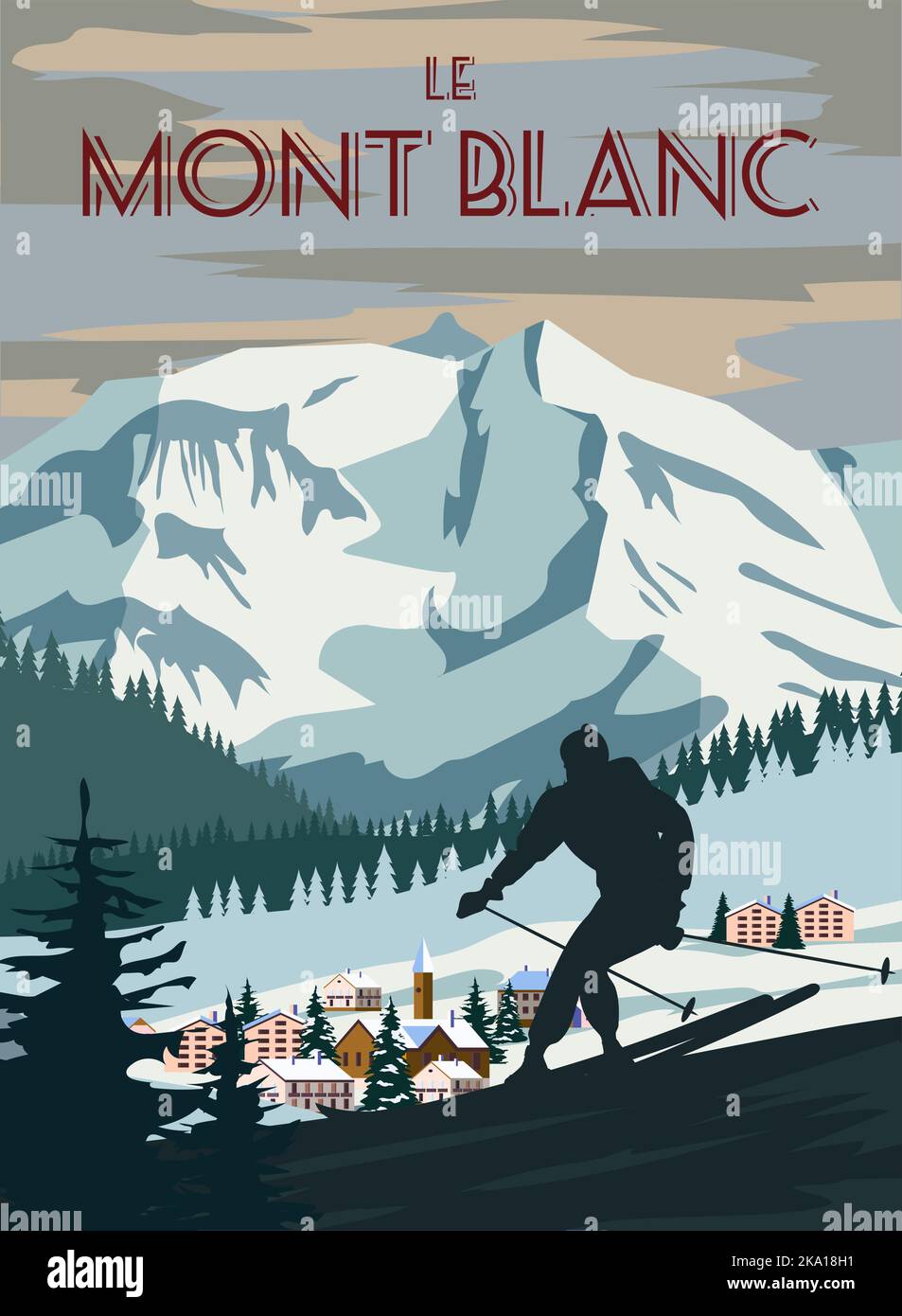 Village of the french alps Stock Vector Images - Alamy