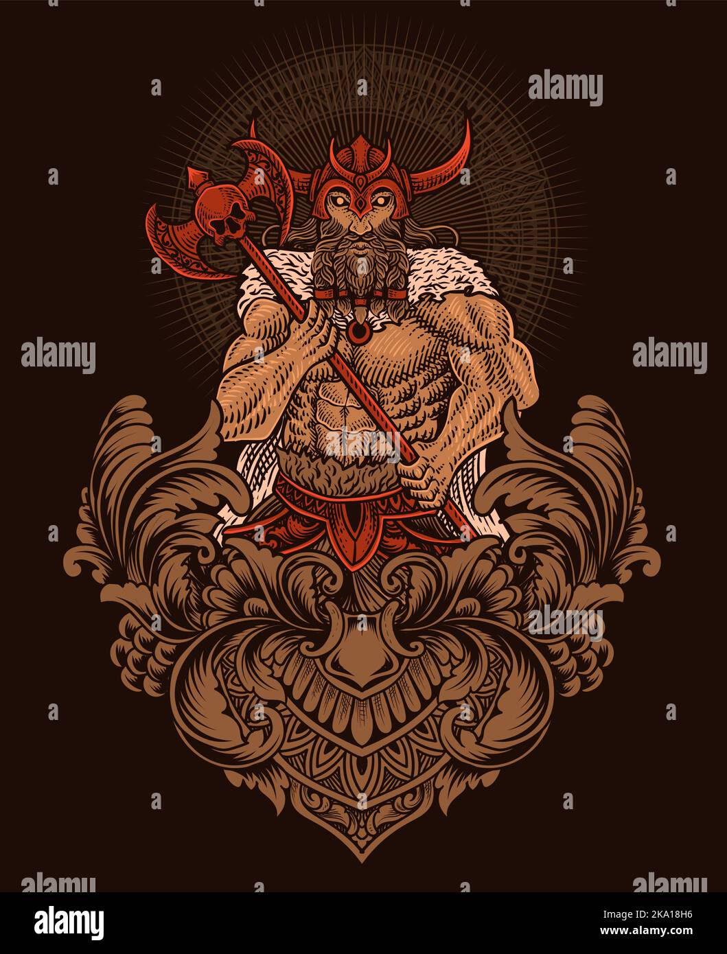 Celtic warrior engraving Stock Vector Images - Alamy