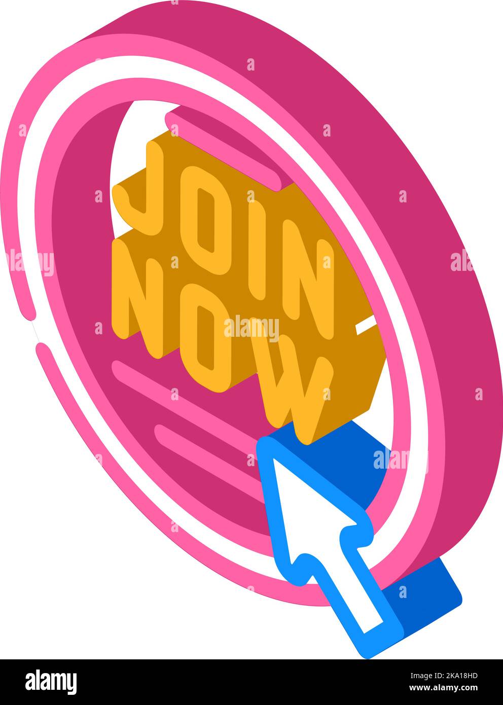 join now registration isometric icon vector illustration Stock Vector ...