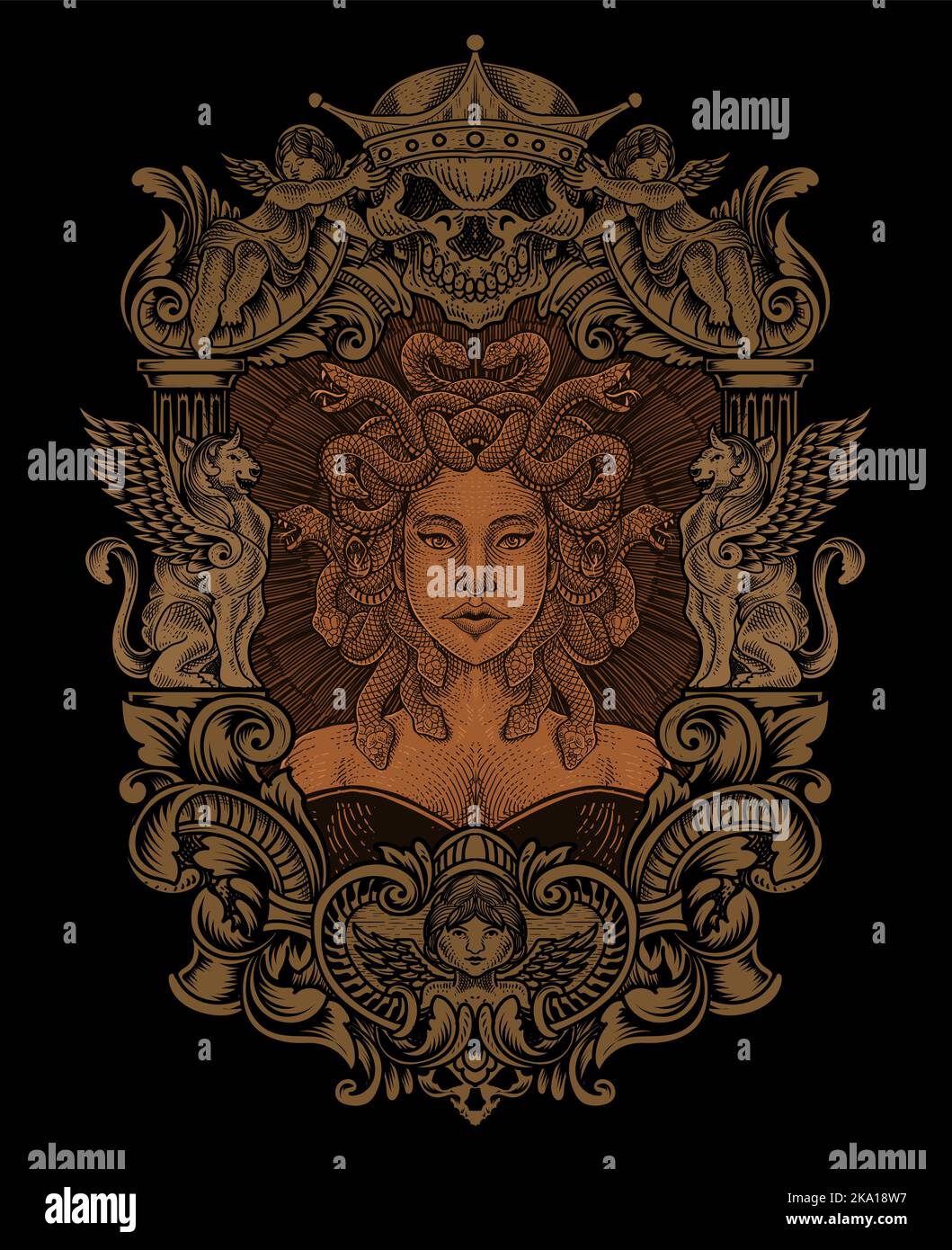 Gorgon medusa greece Stock Vector Images - Alamy