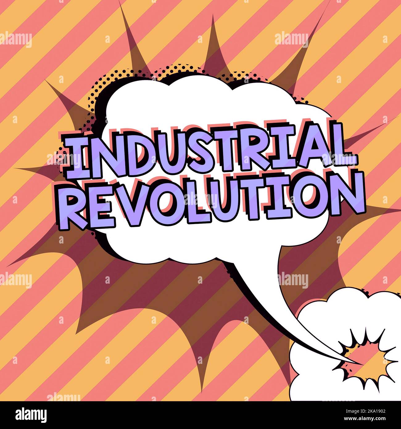 Hand writing sign Industrial Revolution. Business overview changes in ...