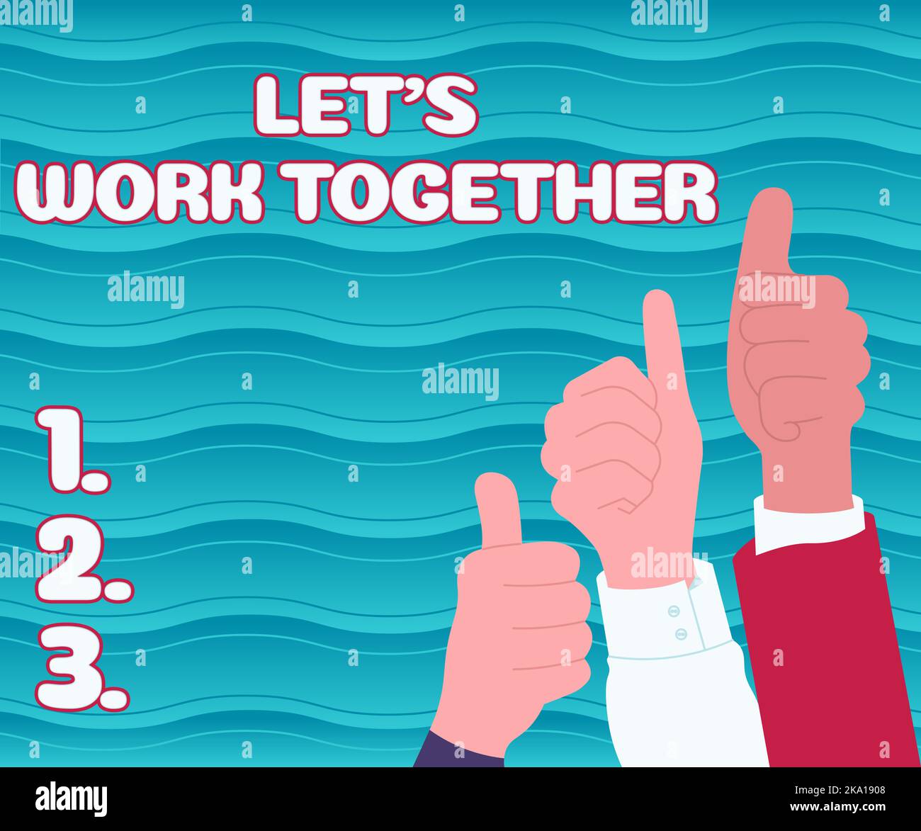 Conceptual caption Let S Is Work Together. Word Written on Unite and ...