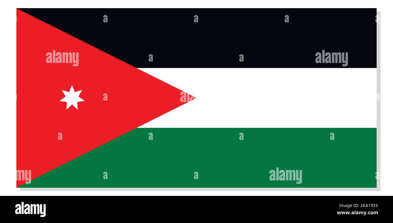 Flag of Jordan. National symbol in official colors. Template icon ...