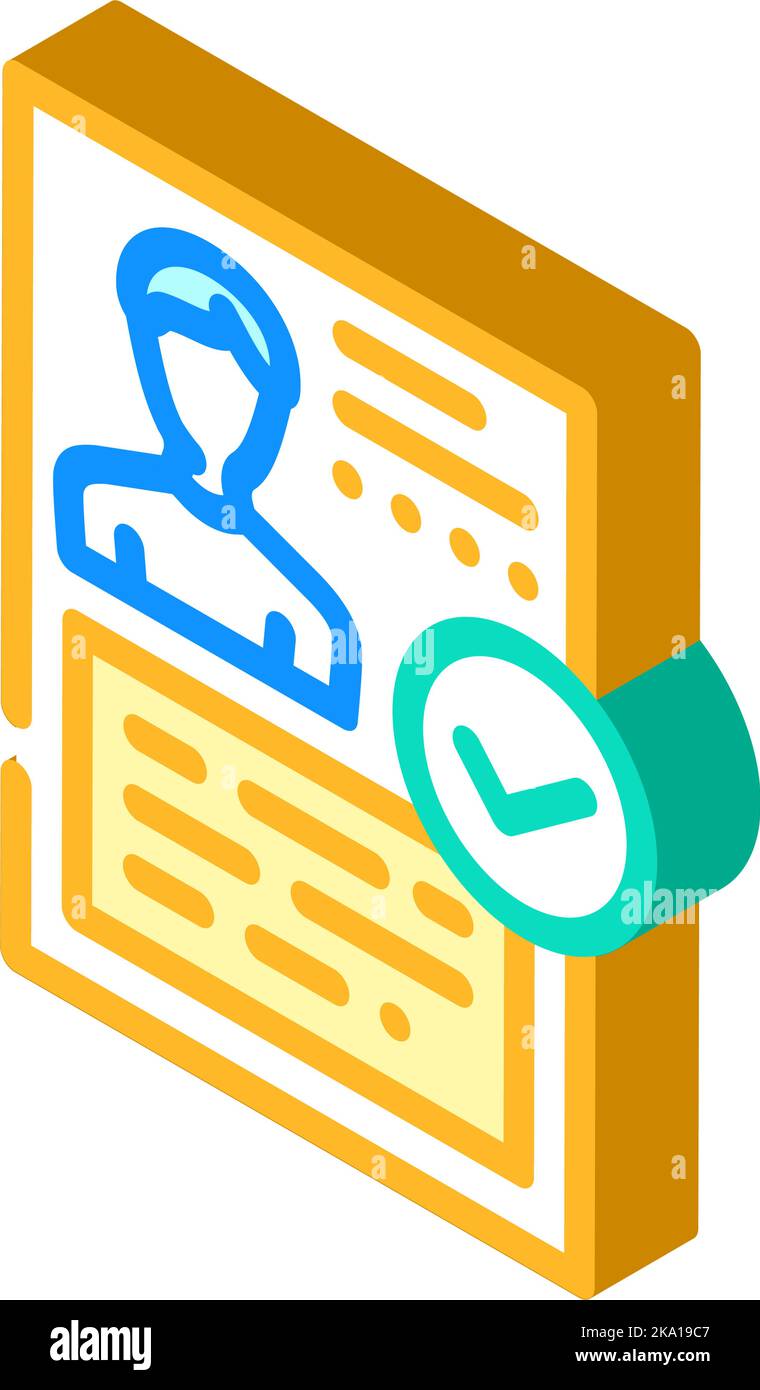 verified profile isometric icon vector illustration Stock Vector Image ...