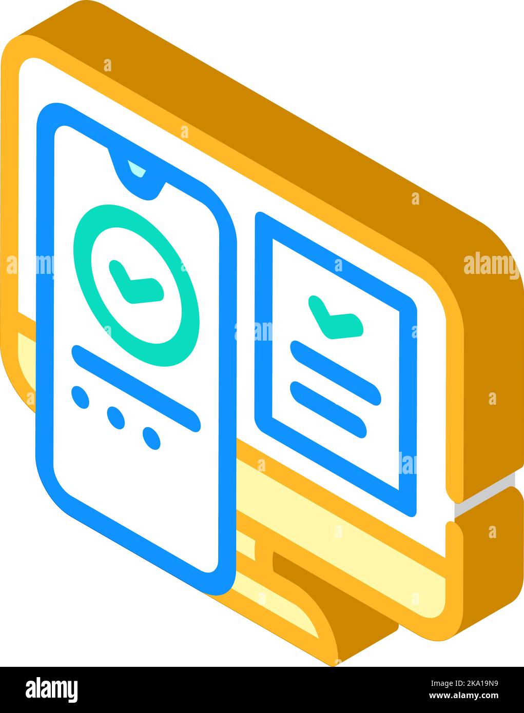 two step authentication isometric icon vector illustration Stock Vector Image & Art - Alamy