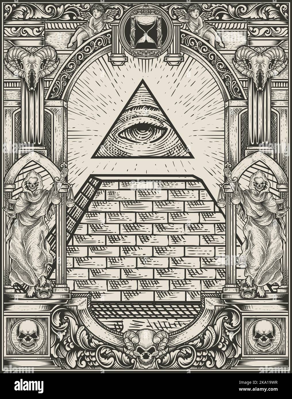 Illuminati symbol drawing Stock Vector Images - Alamy