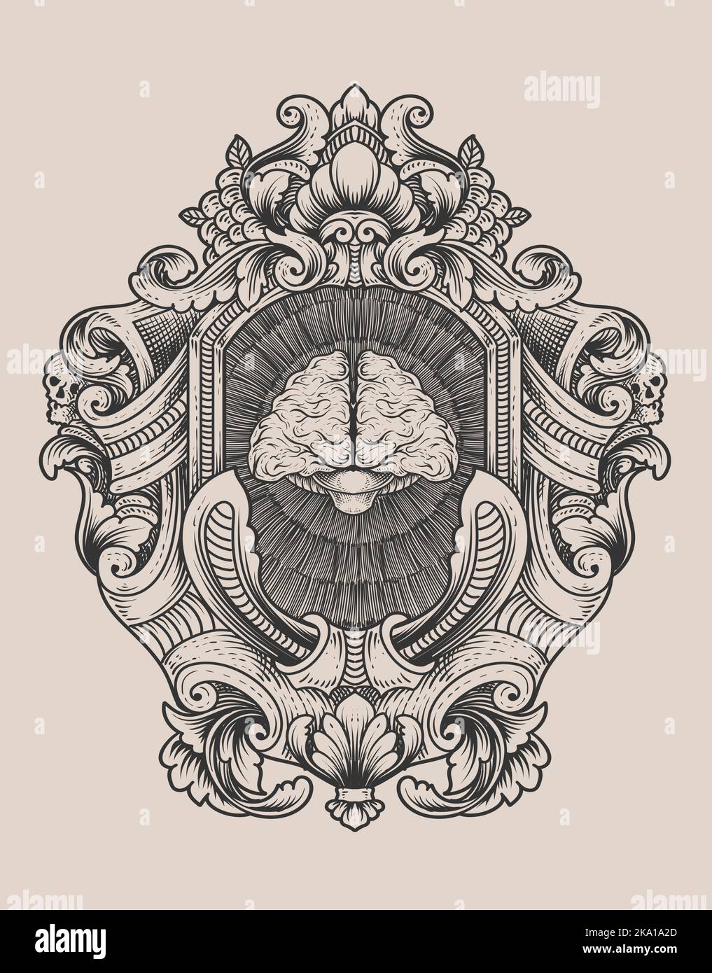 Antique medical illustration human brain hi-res stock photography and ...