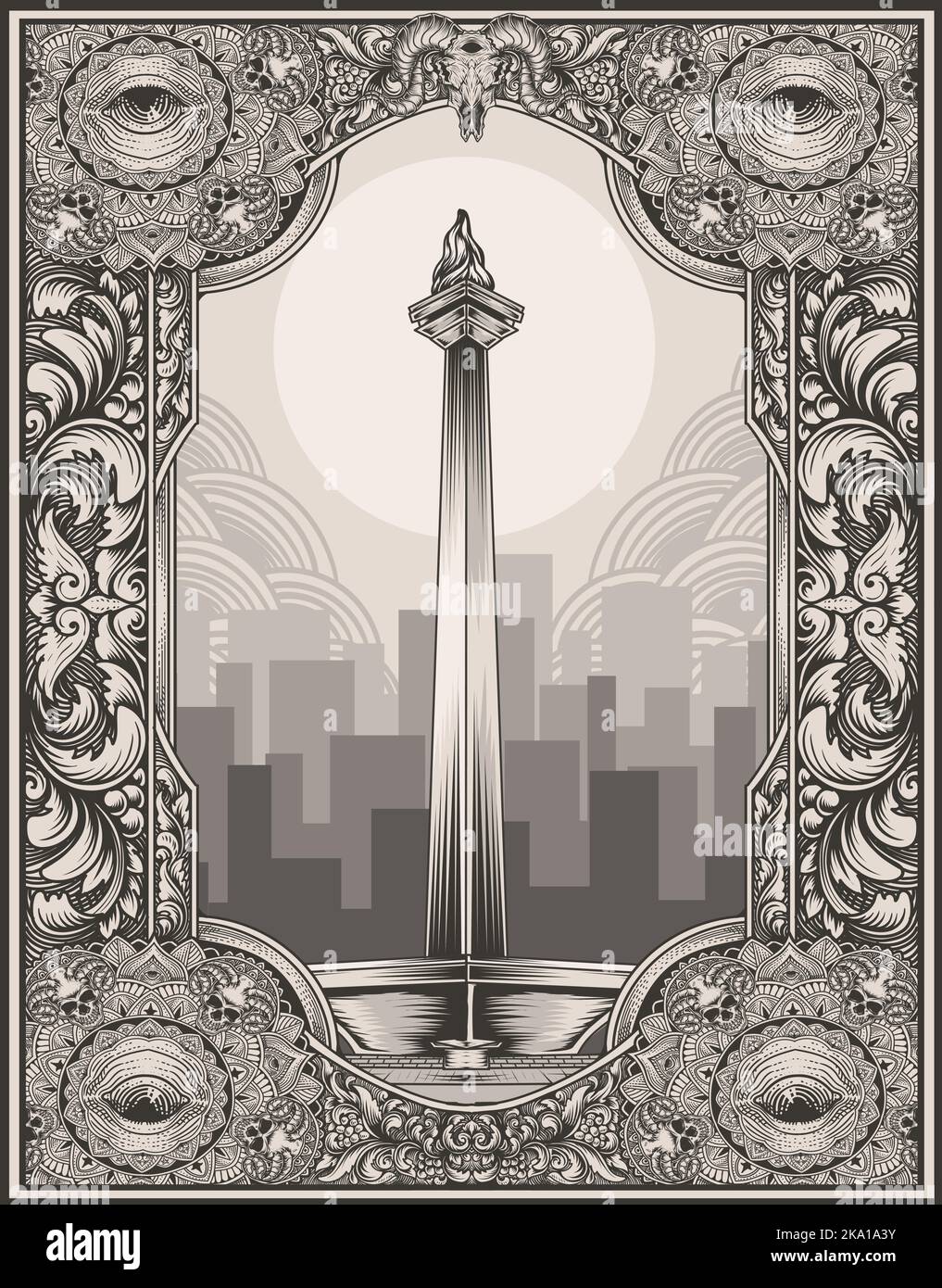 Illustration Monas jakarta landmark icon Stock Vector Image & Art - Alamy