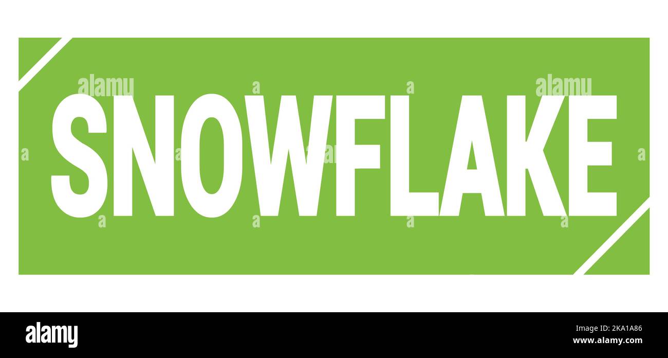 SNOWFLAKE text written on green grungy stamp sign Stock Photo - Alamy